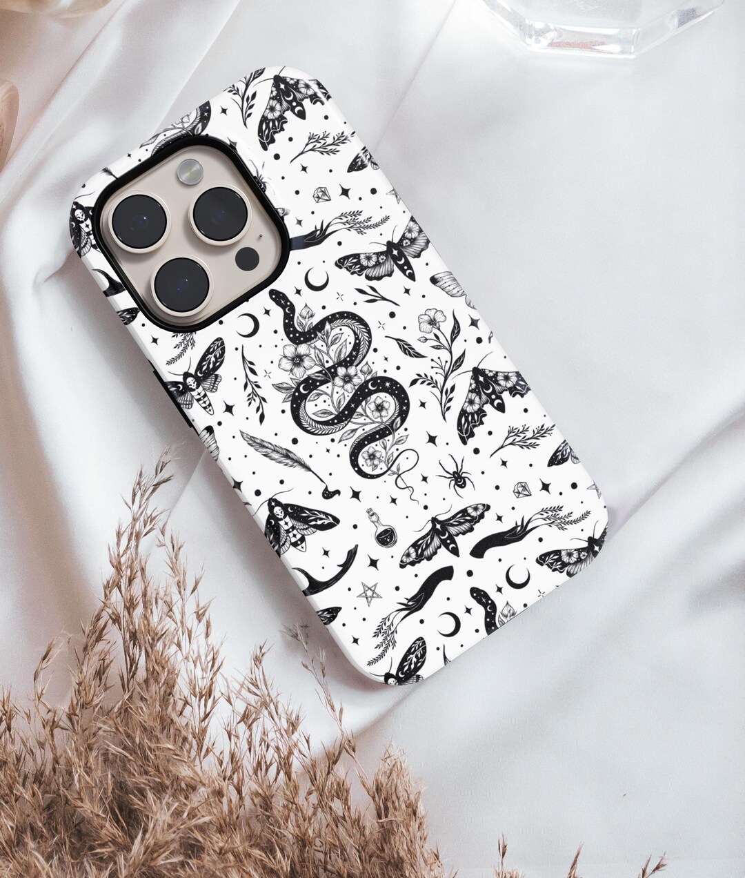 Spooky Witchy Celestial Luna Moth Phone Case Gothic Witch iPhone 16 15 ...