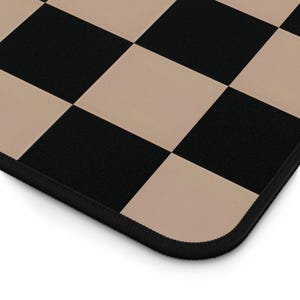 Coffee Color Checkered Desk Mat Retro Checkerboard Plaid Mouse Pad Anti ...