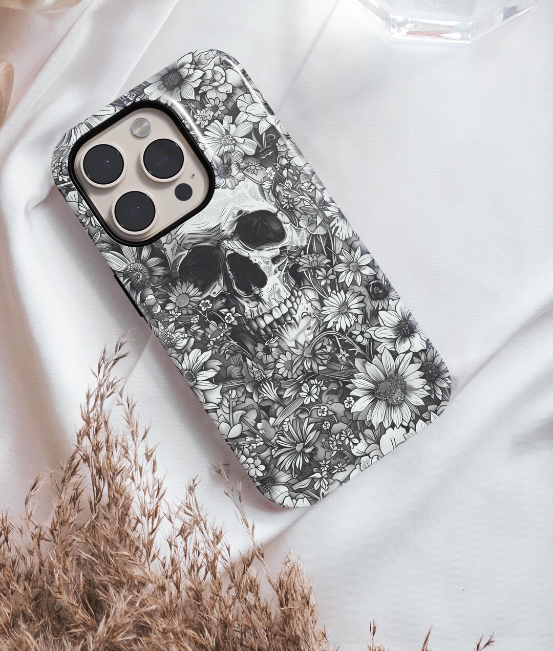Goth Gothic Spooky Skull Tattoo Phone Case Trendy Skeleton With Wild ...