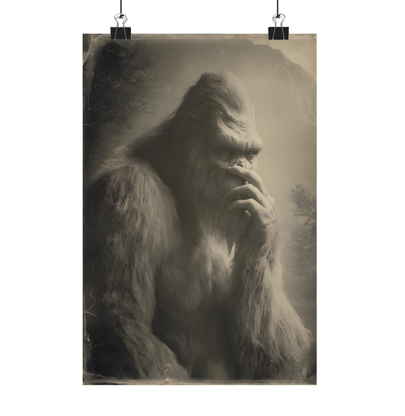 Funny Bigfoot Smelly Bathroom Wall Art, Vintage Sasquatch Poster Toilet ...