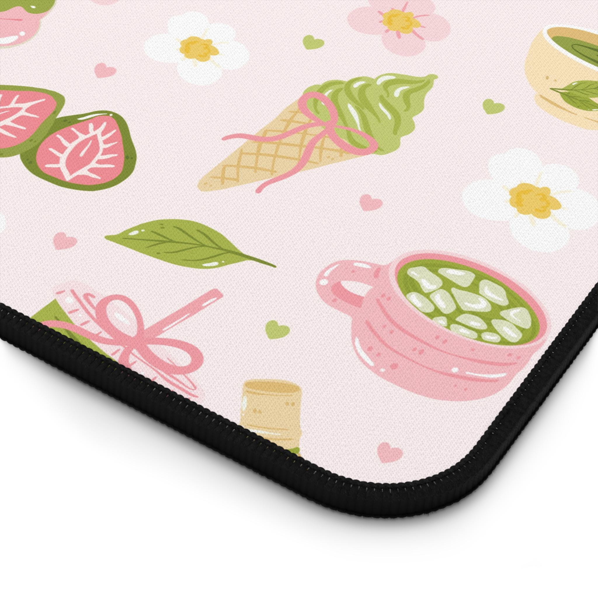 Matcha Desk Mat, Kawaii Boba Tea Pink Desk Pad - Etsy