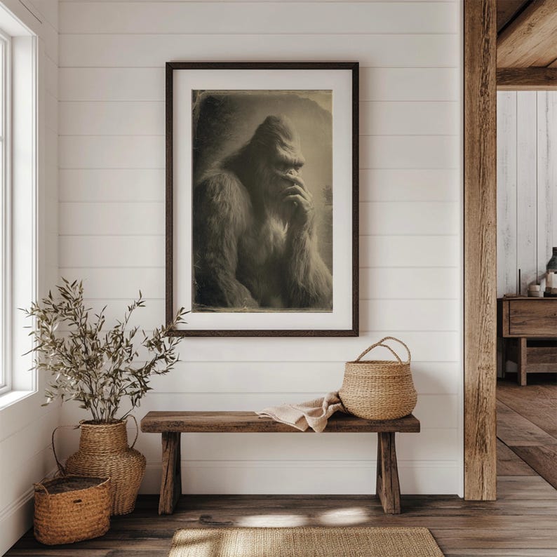 Funny Bigfoot Smelly Bathroom Wall Art, Vintage Sasquatch Poster Toilet ...