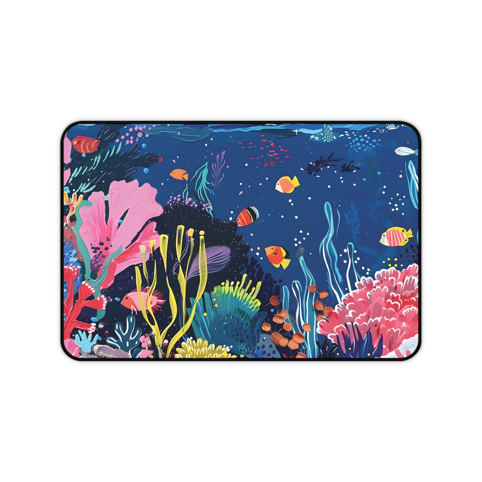 Coral Fantasy Vibrant Reef Desk Mat Beachy Bliss Mouse Pad, Anti-slip ...