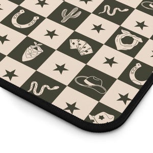 Cute Texas Cowboy Checker Desk Mat Western Cowgirl Checkerboard Mouse ...