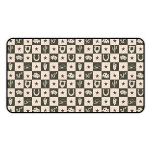Cute Texas Cowboy Checker Desk Mat Western Cowgirl Checkerboard Mouse ...