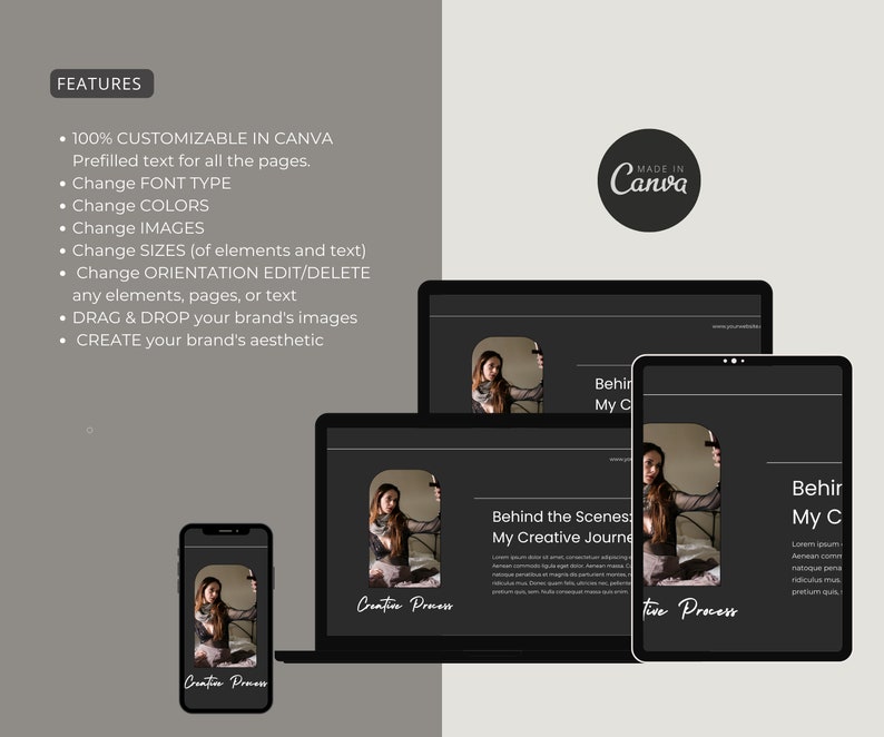Social Media Portfolio Canva Template Content Creator Portfolio Presentation Template Canva ...