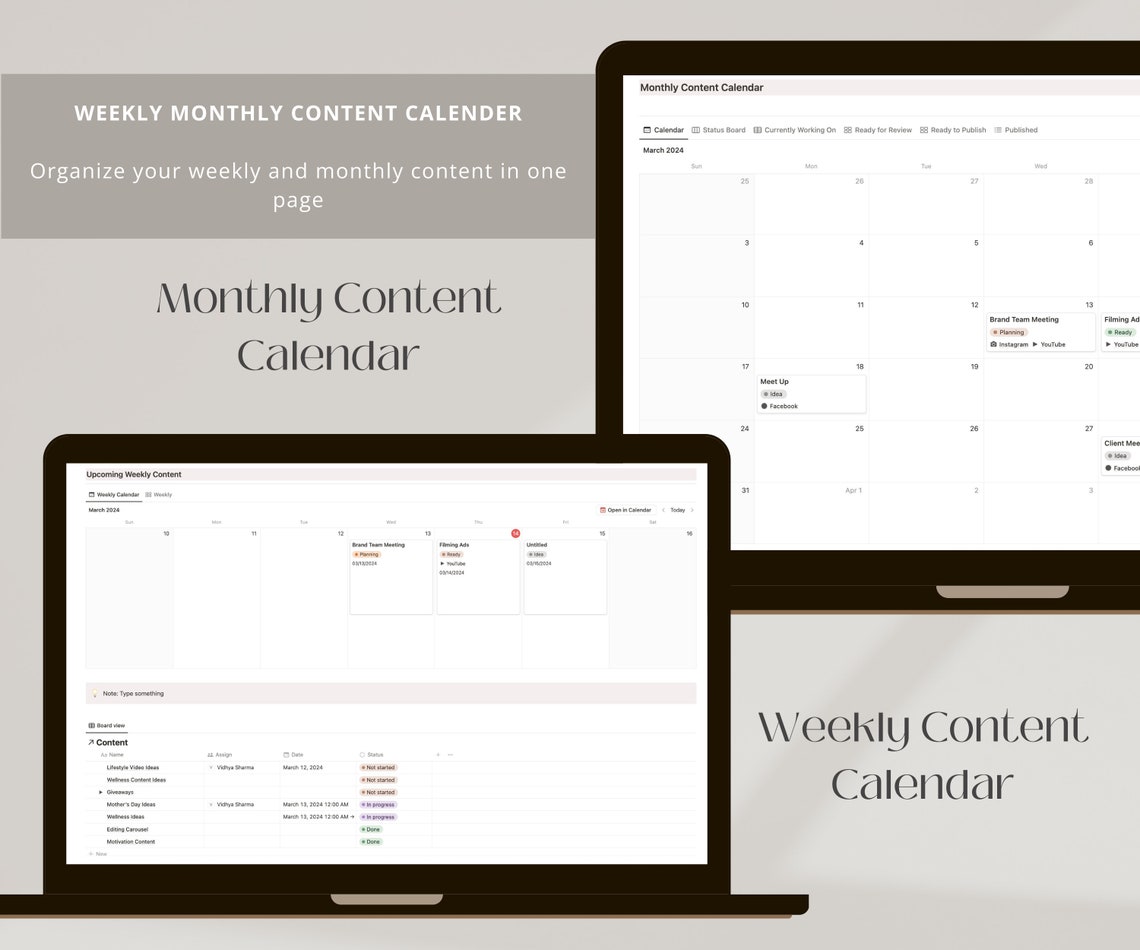 Notion Content Calendar UGC Social Media Content Planner, UGC Notion ...