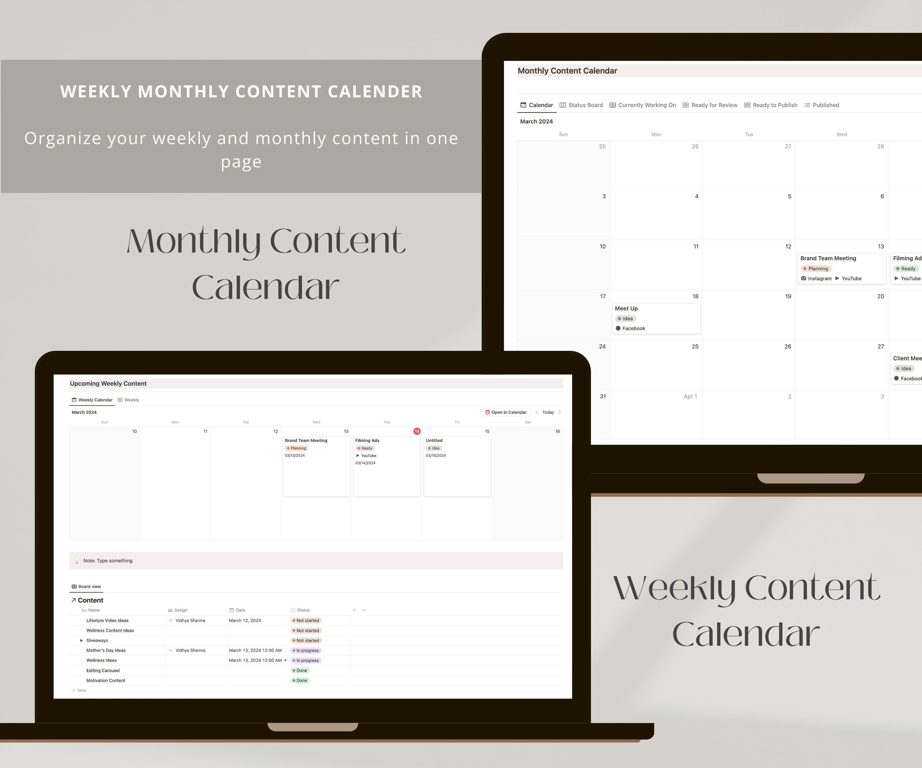 Notion Content Calendar UGC Social Media Content Planner, UGC Notion ...