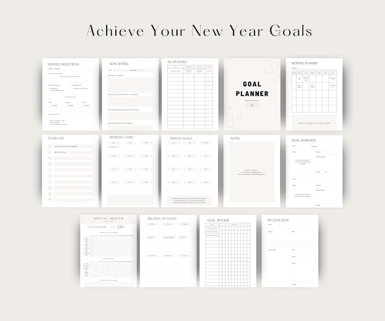 Goal Planner Template, Goal Setting, Goal Progress, Canva Planner ...