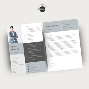 Resume Template, Editable Resume Template, Canva Template, Professional ...