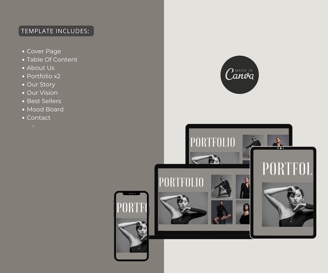 Minimalist Portfolio Template, Fashion Template, Canva Template ...