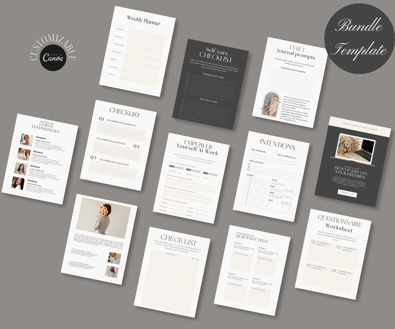 Course Creator Bundle Template, Canva Bundle Template, Coaching ...