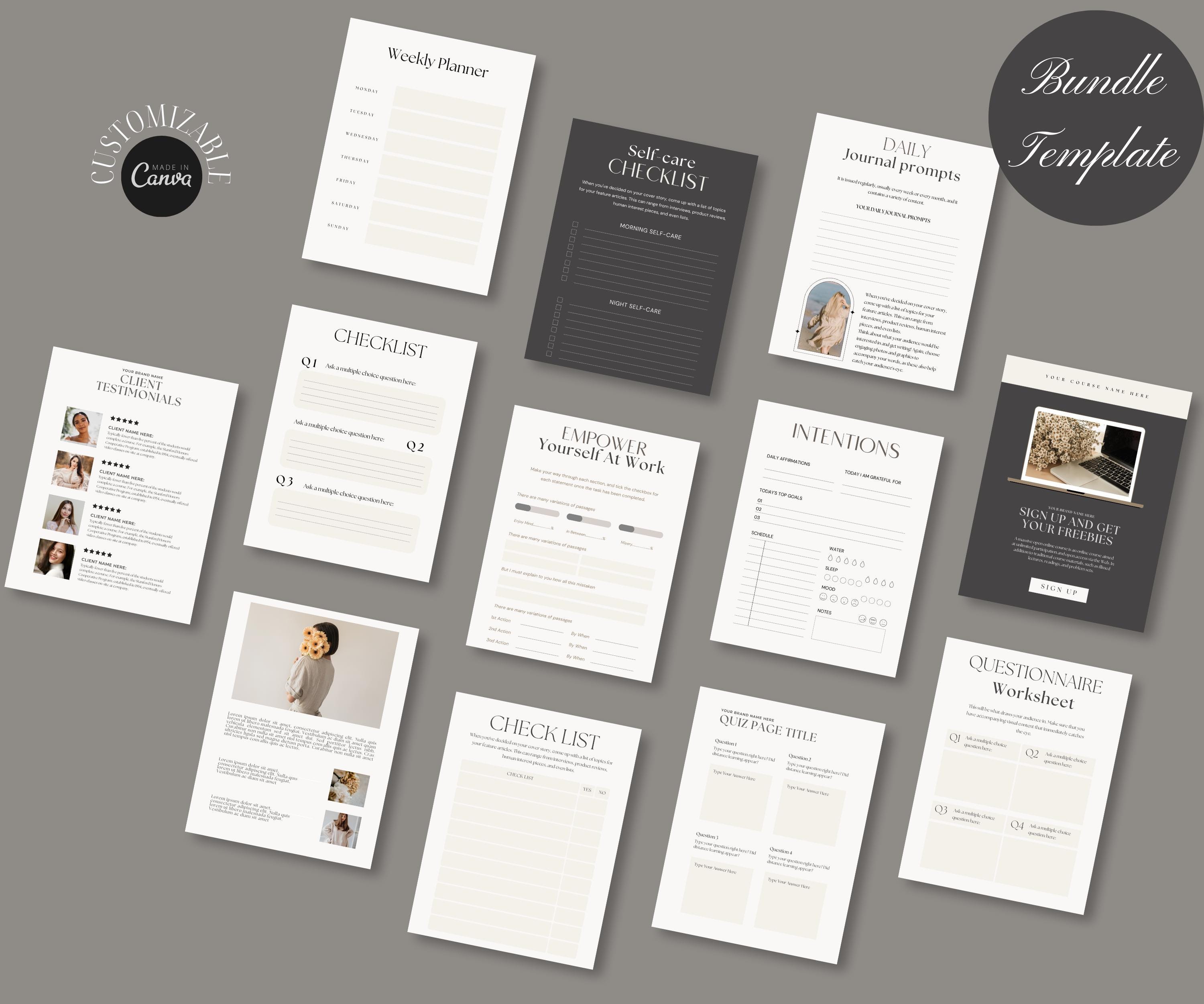 Course Creator Bundle Template, Canva Bundle Template, Coaching ...