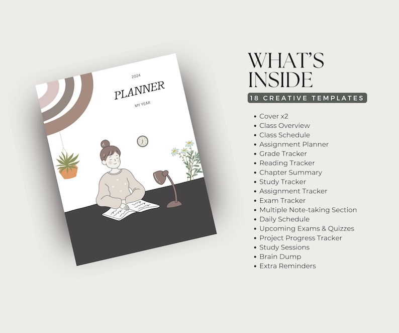 Student Planner Template, Editable Study Planner, Academic Planner ...