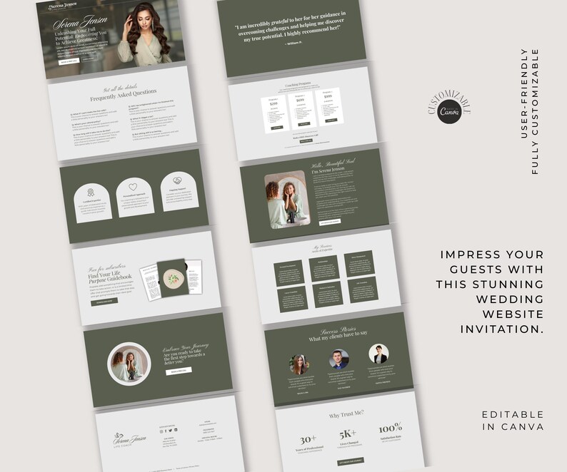 Coach & Creator Canva Landing Page Website Template | Personal Brand ...