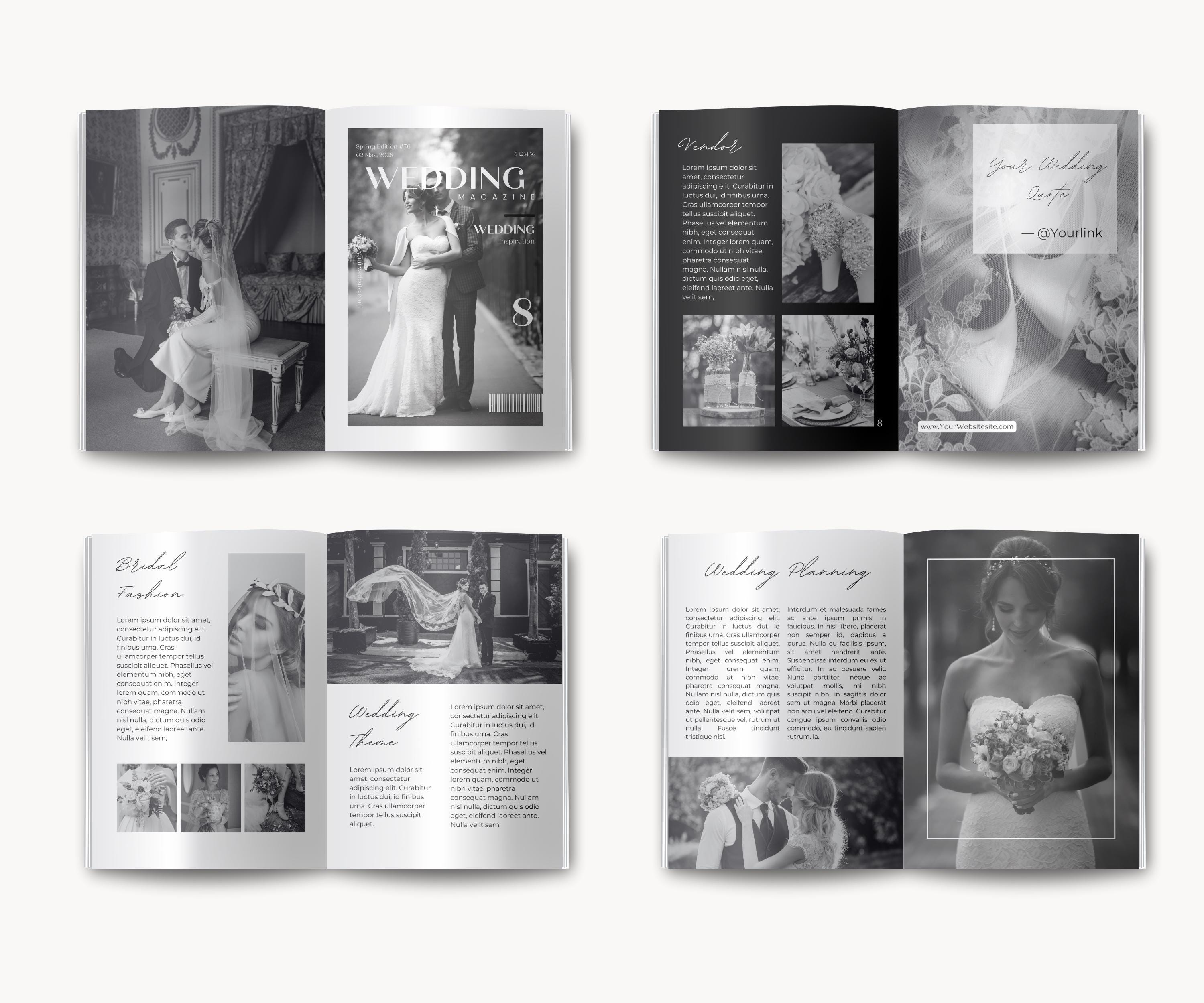 Wedding Day Magazine Template | Wedding Magazine Template | Magazine ...