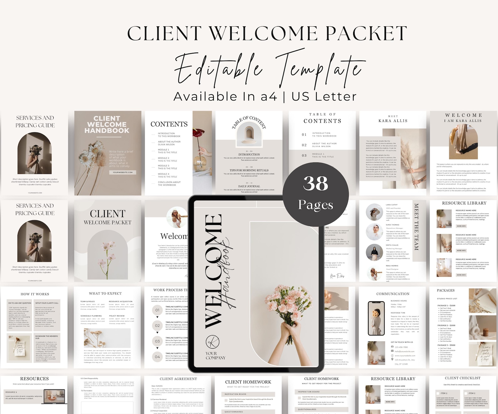 Client Welcome Packet Template, Virtual Assistant Welcome Packet, New ...