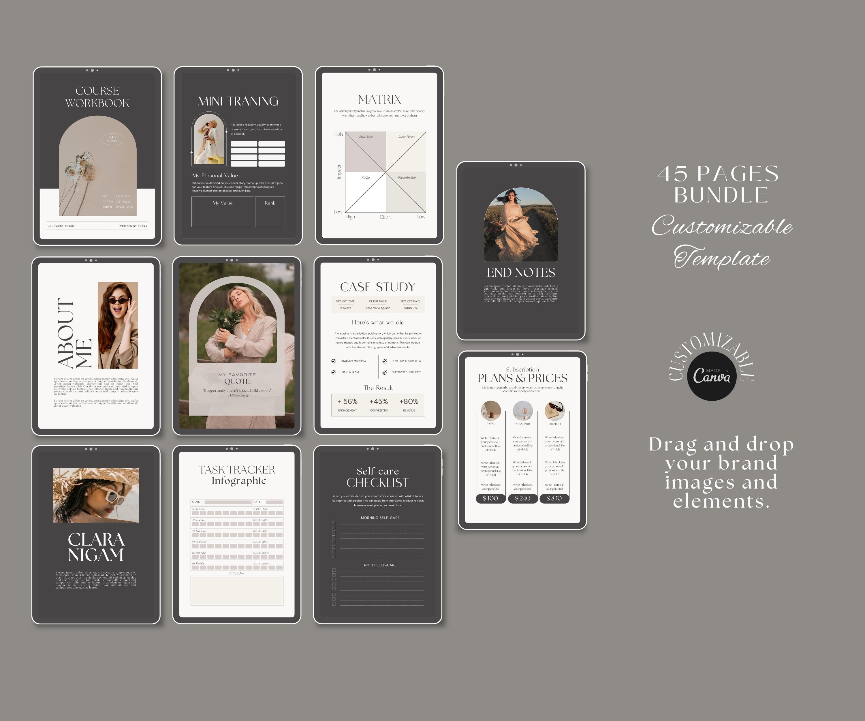 Course Creator Bundle Template, Canva Bundle Template, Coaching ...