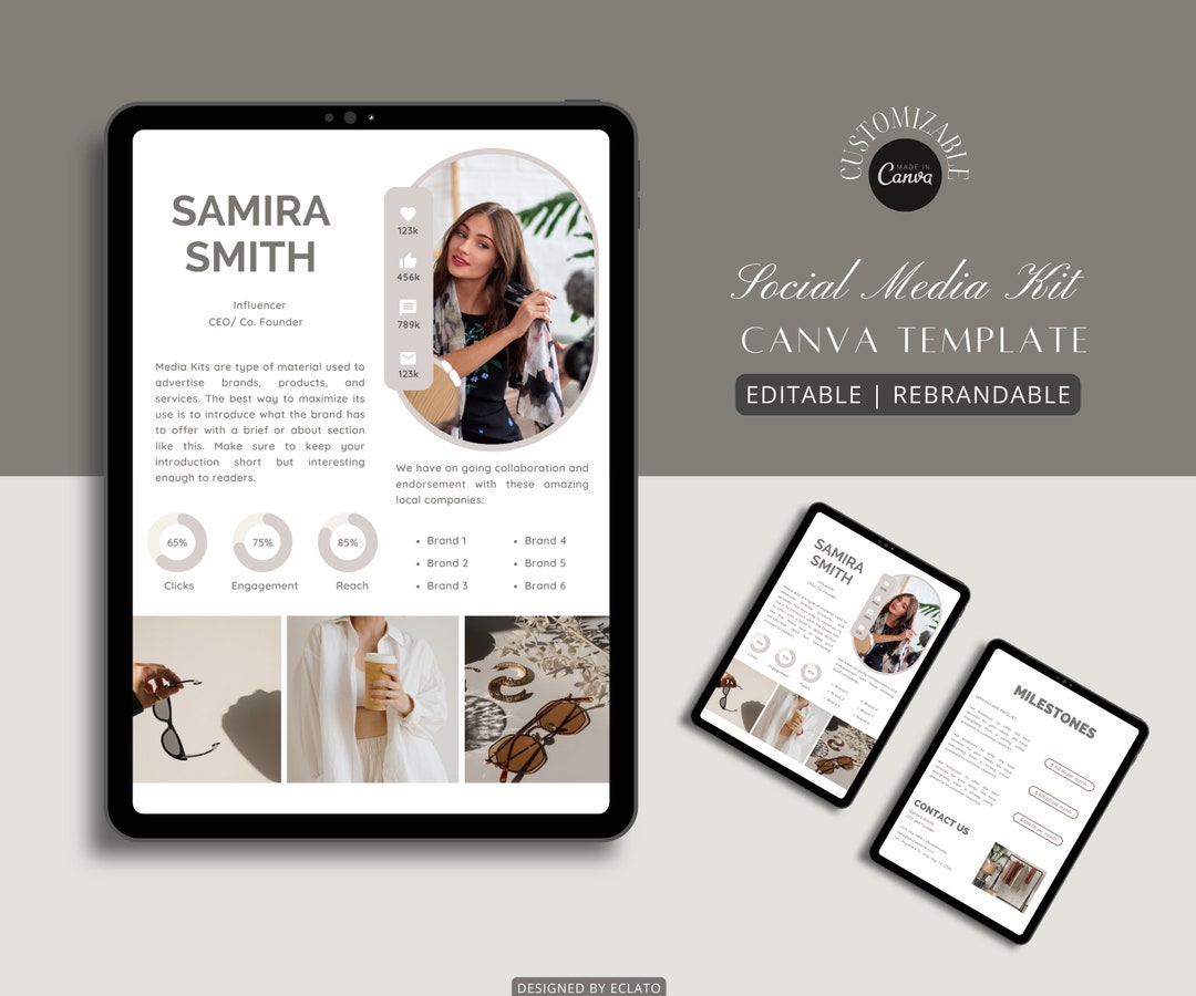 Social Media Kit, Canva Media Kit, Canva Template, Instagram Kit ...