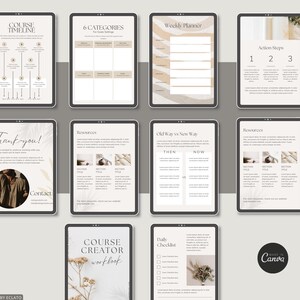 Course Creator Template, Canva Bundle Template, Boho Template, Coaching ...