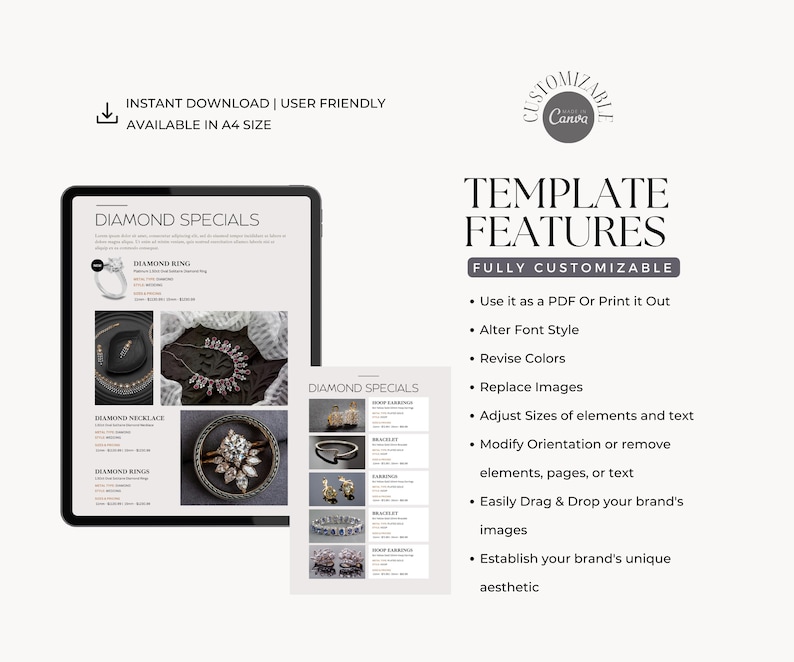 Line Sheet Canva Template, Product Catalogs, Product Sales Sheet, Canva ...