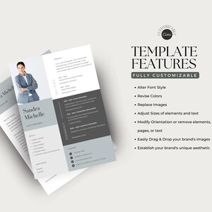 Resume Template, Editable Resume Template, Canva Template, Professional ...