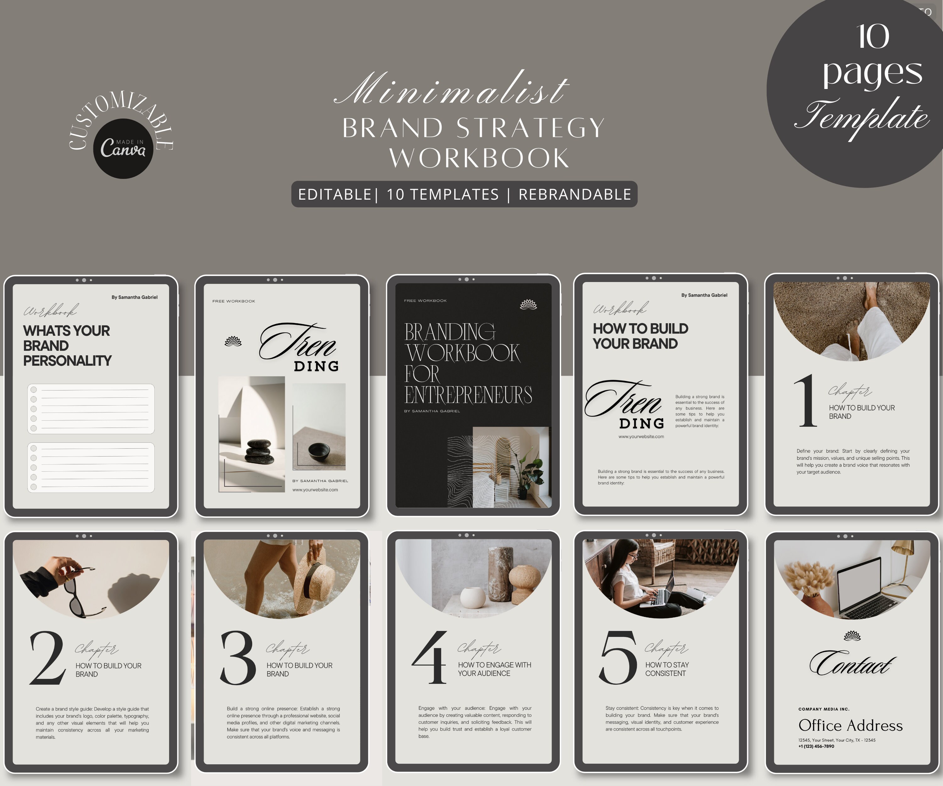 Minimal Brand Strategy Workbook, Canva Workbook, Canva Ebook, Branding ...