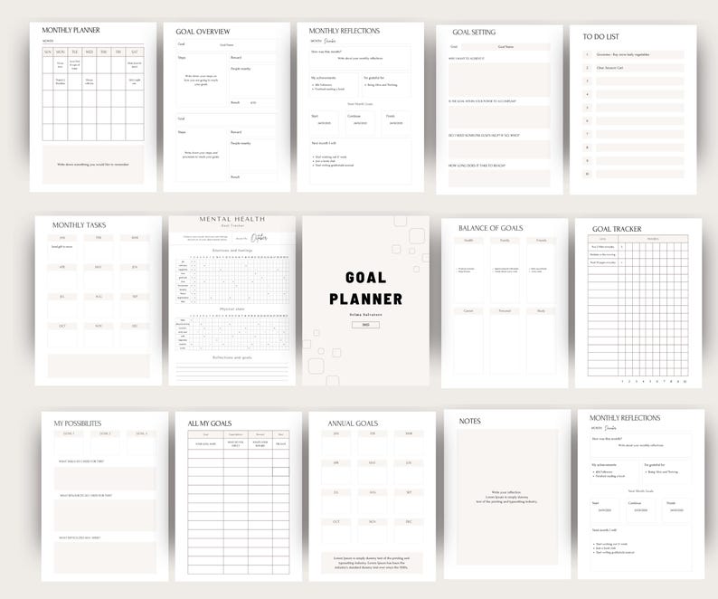 Goal Planner Template, Goal Setting, Goal Progress, Canva Planner ...