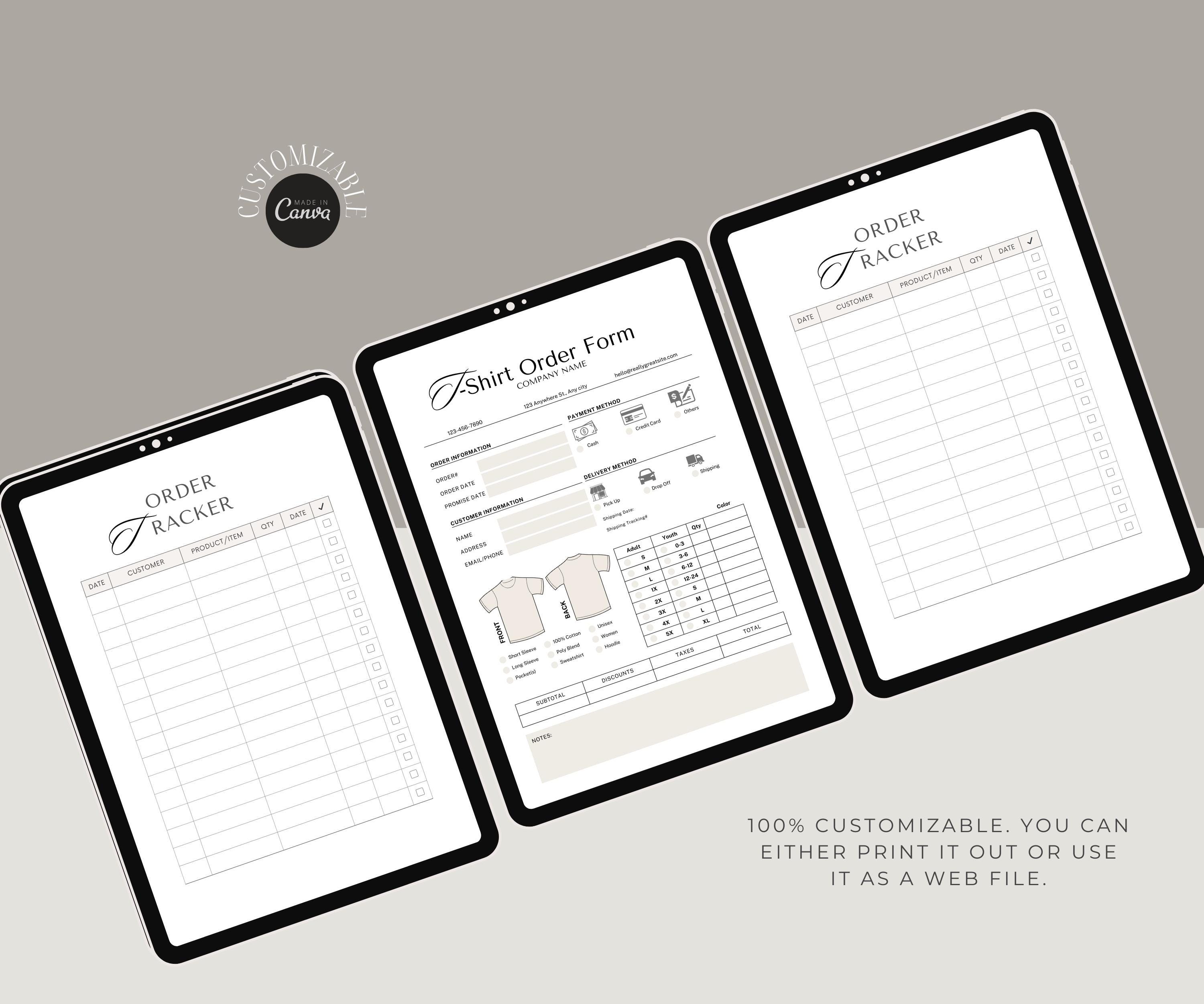 Fillable Order Forms Bundle Template, Printable Small Business Forms ...