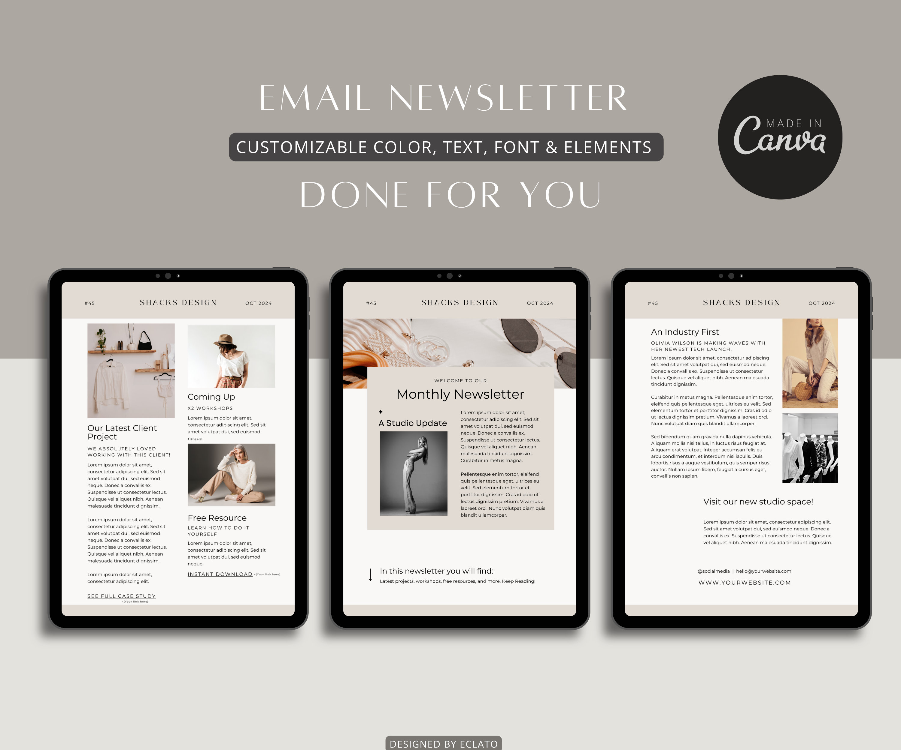 Email Newsletter Template, Canva Template, Marketing Template, Sales ...