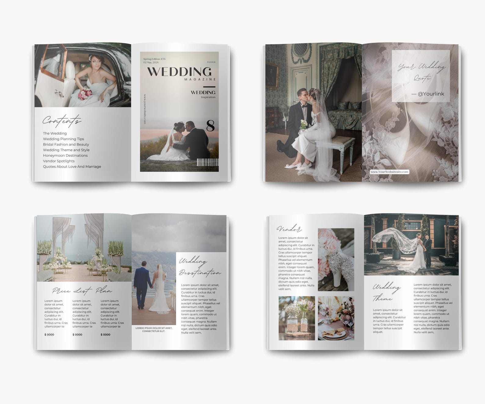 Wedding Day Magazine Template | Wedding Magazine Template | Magazine ...