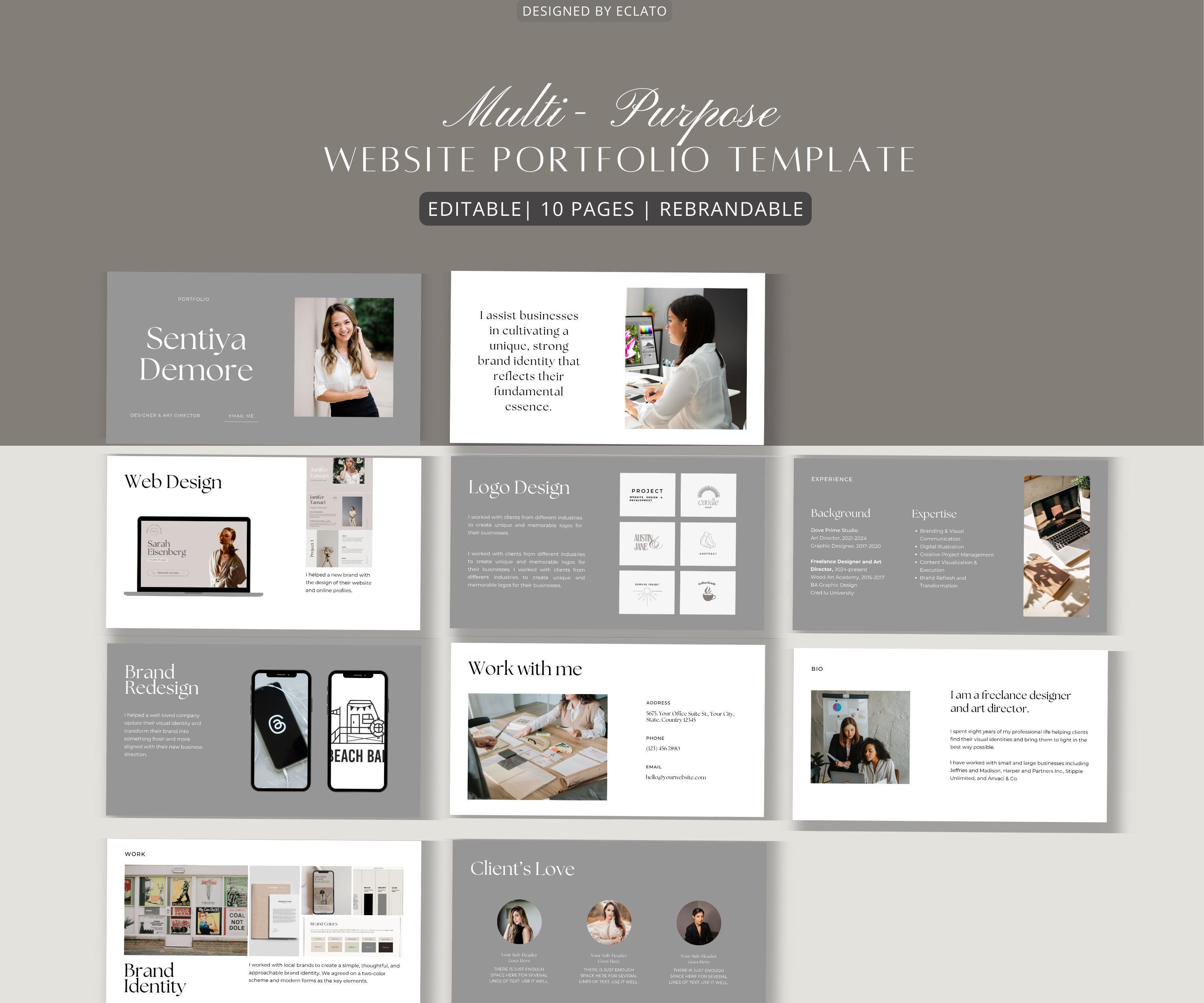 Portfolio Website Template Canva Template Website Canva Template ...