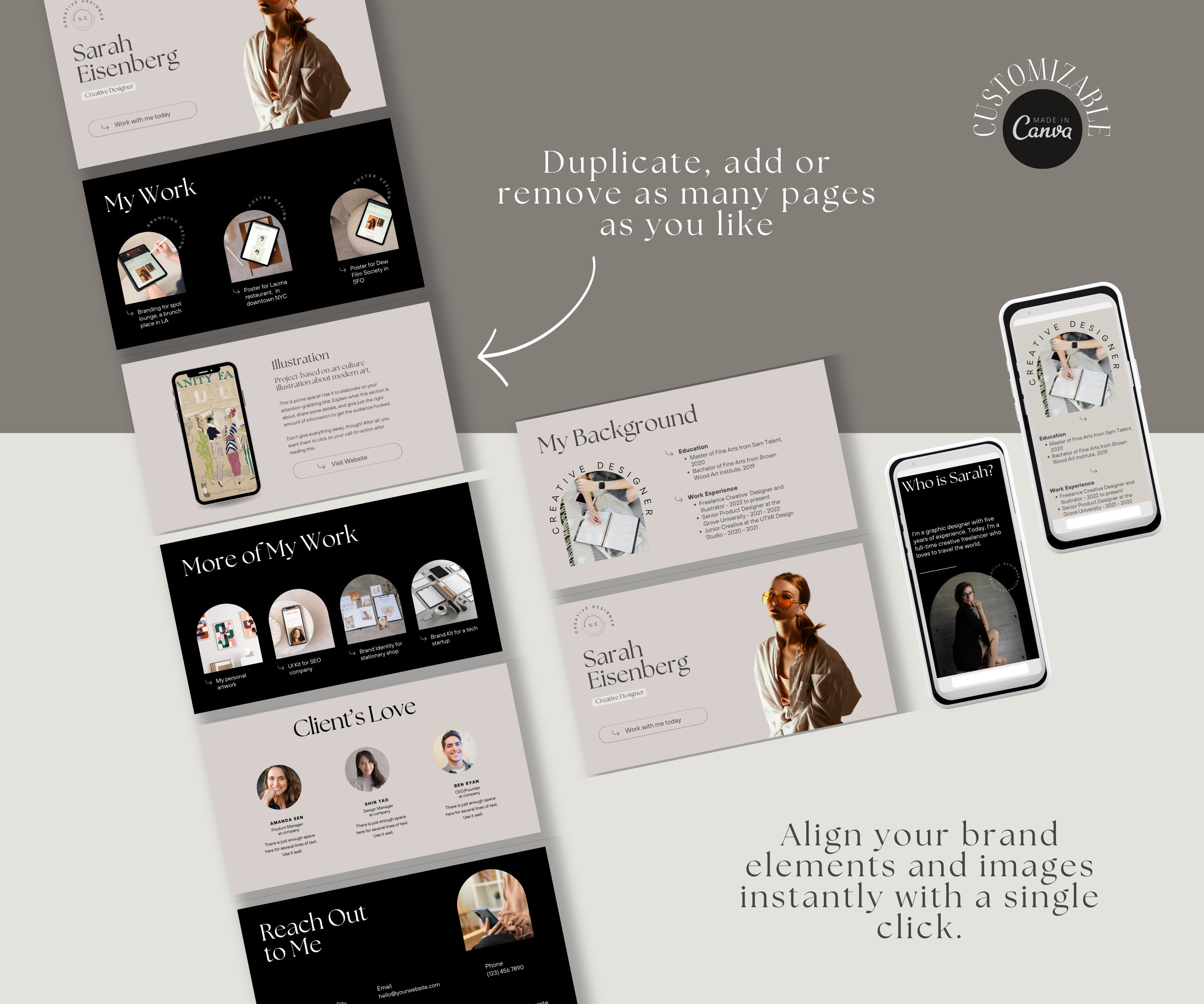 Portfolio Website Template Canva Template Website Canva Template ...