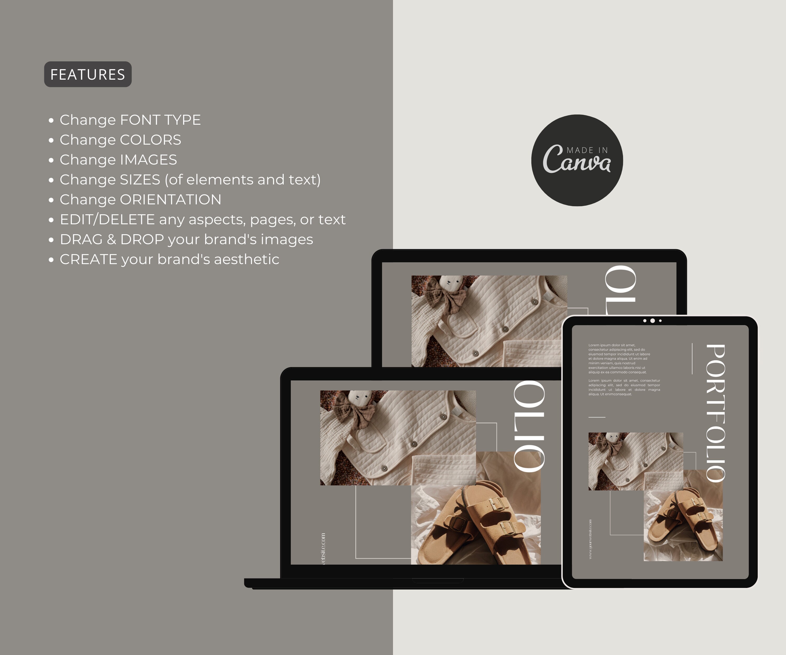 Portfolio Template, Canva Template, Canva Media Kit, Social Media Canva ...