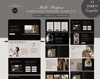 Portfolio Website Template Canva Template Website Canva Template ...