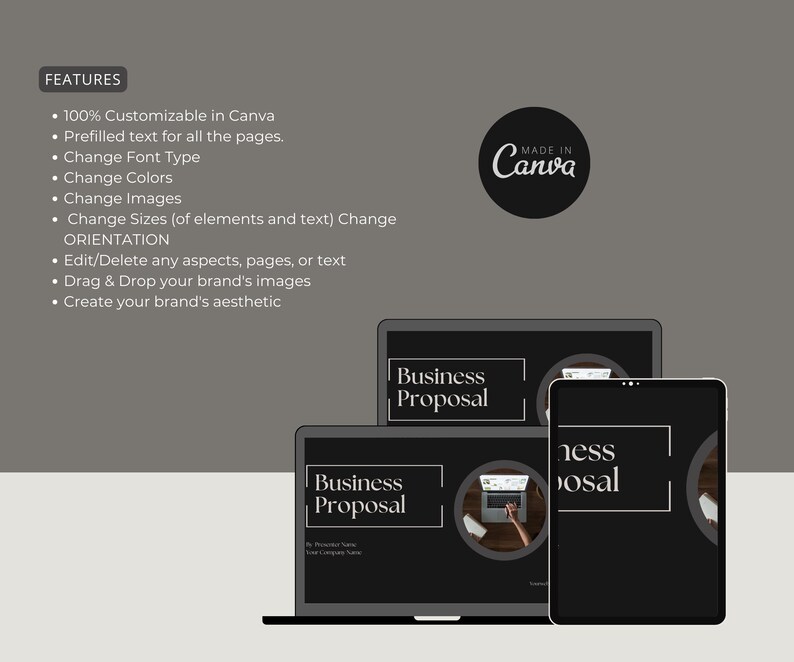 Business Proposal Portfolio Canva Template Marketing Presentation ...