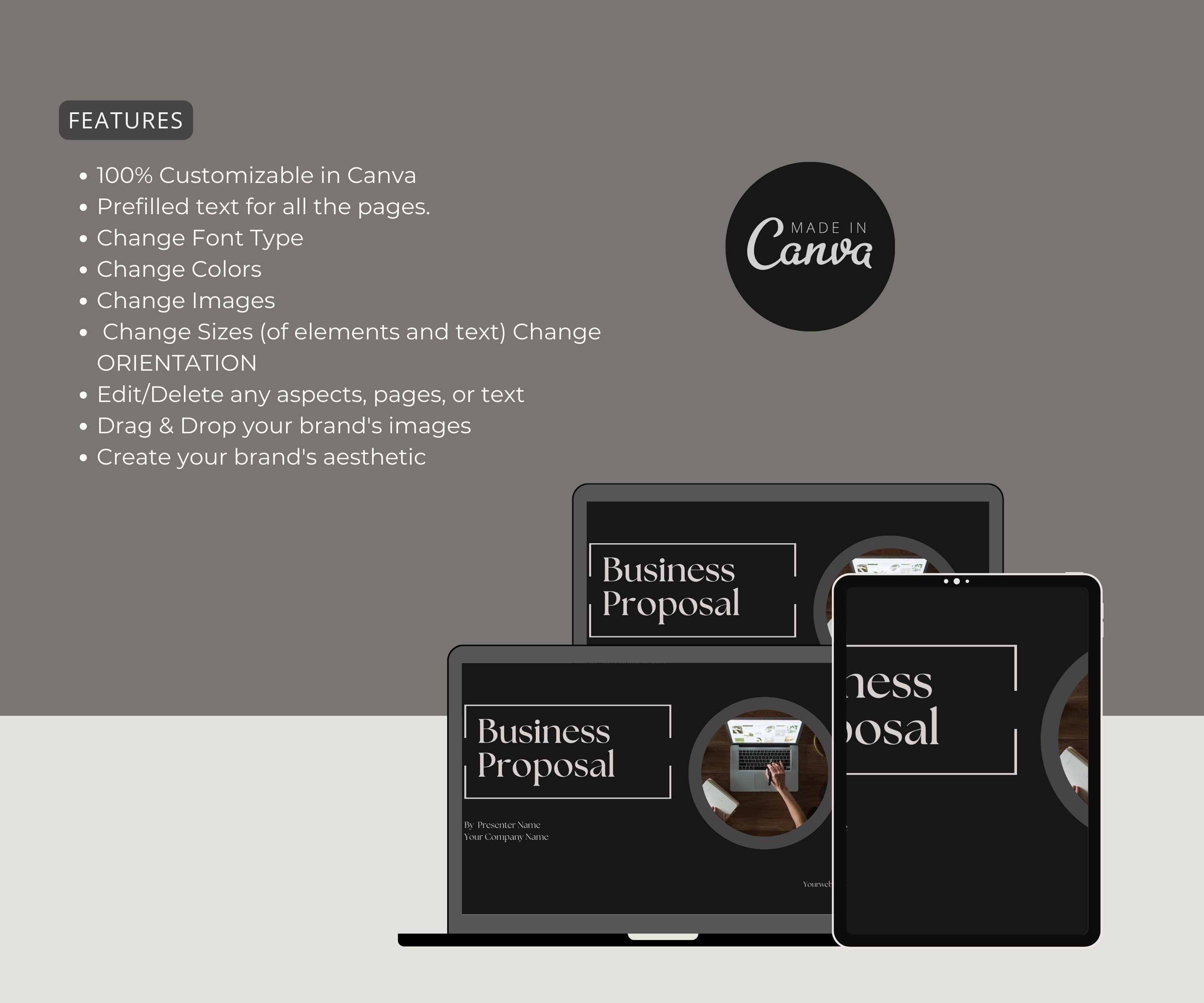 Business Proposal Portfolio Canva Template Marketing Presentation ...
