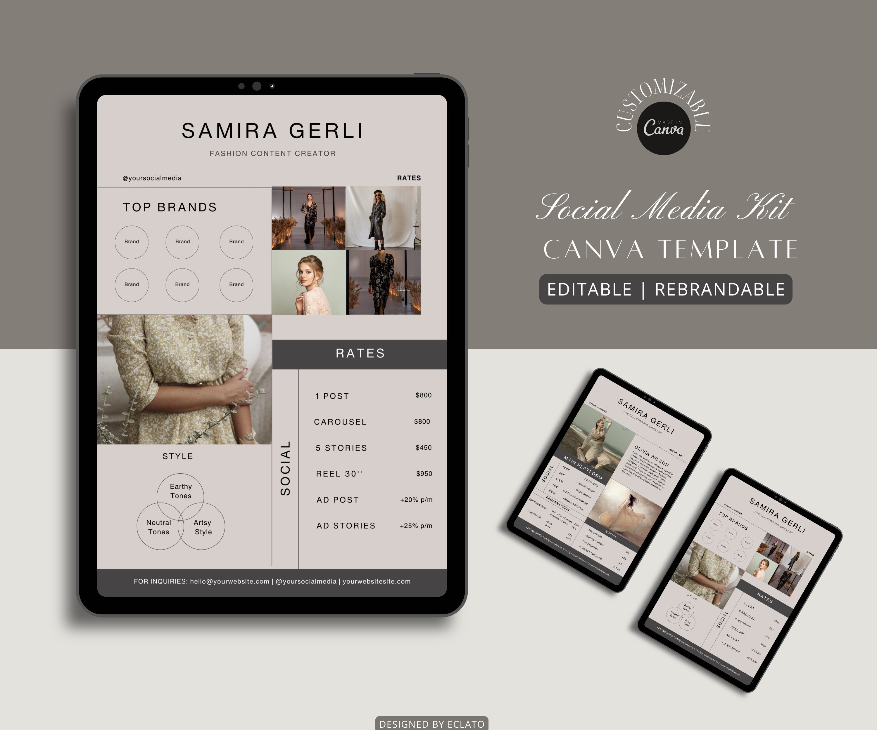 Social Media Kit, Canva Media Kit, Canva Template, Instagram Kit ...