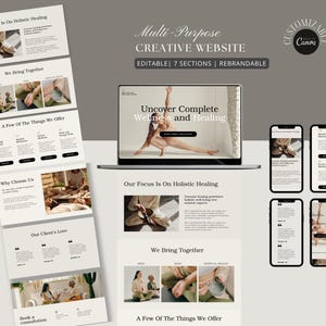 Website Template Canva Template Website Canva Template Creative Wellness Website Template Canva ...