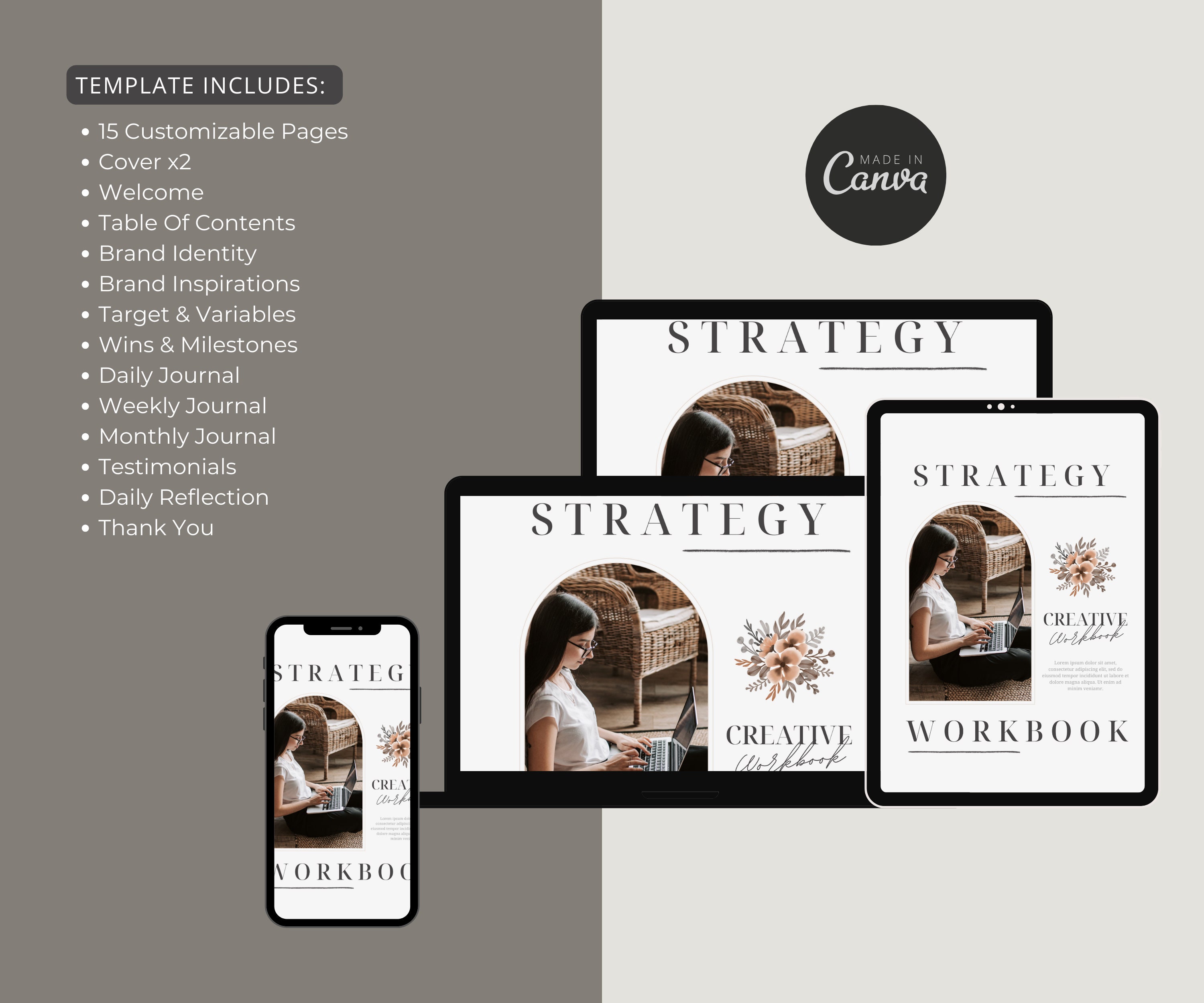 Brand Strategy Workbook, Canva Workbook, Canva Ebook, Branding Guide ...