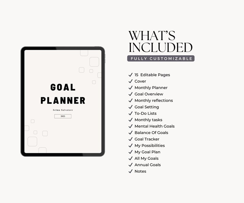 Goal Planner Template, Goal Setting, Goal Progress, Canva Planner ...