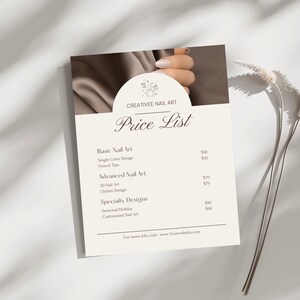 Price List Template, Small Business Price List, Editable Price Sheet, Pricing List, Salon Price ...