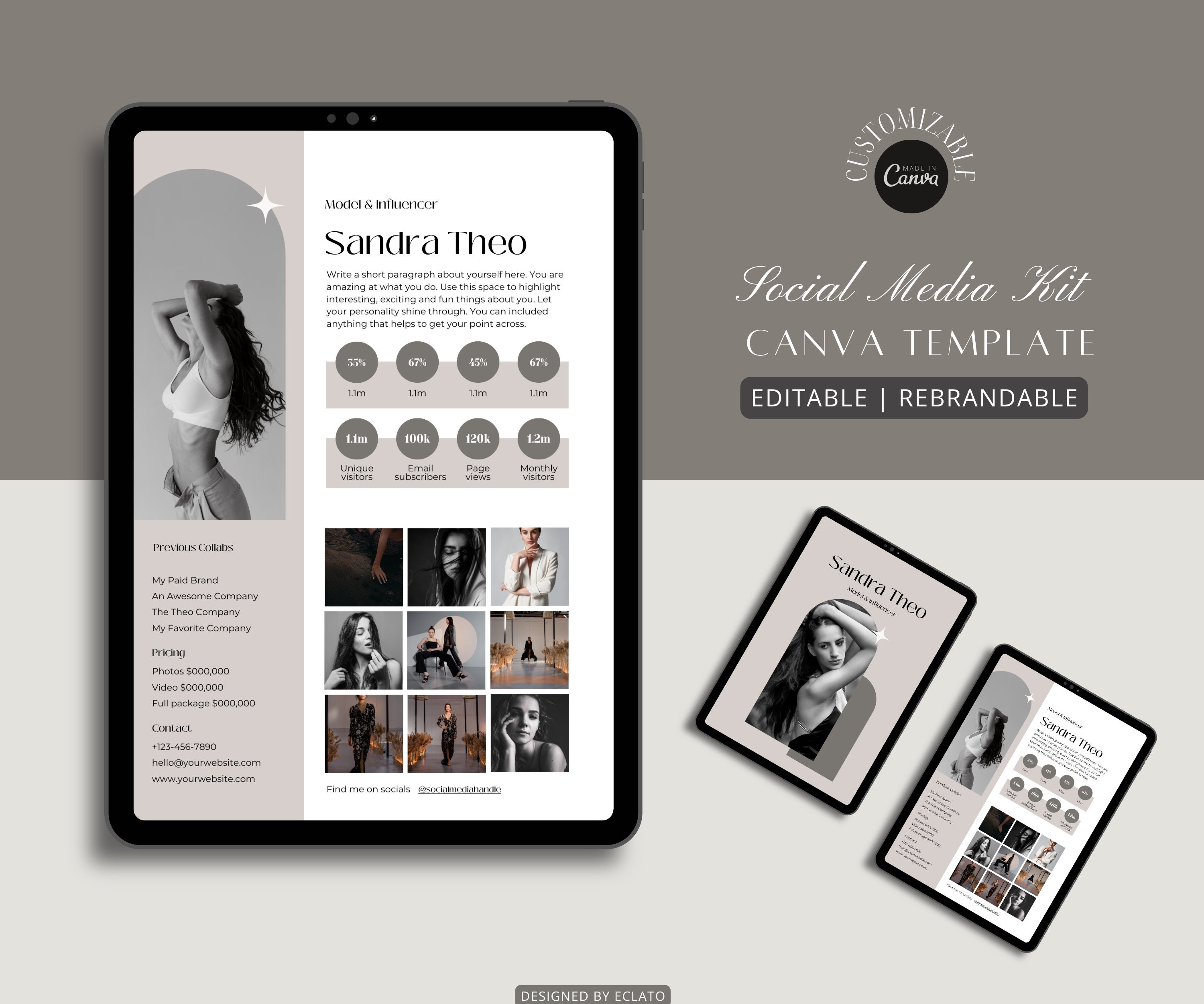 Social Media Kit, Canva Media Kit, Canva Template, Instagram Kit ...