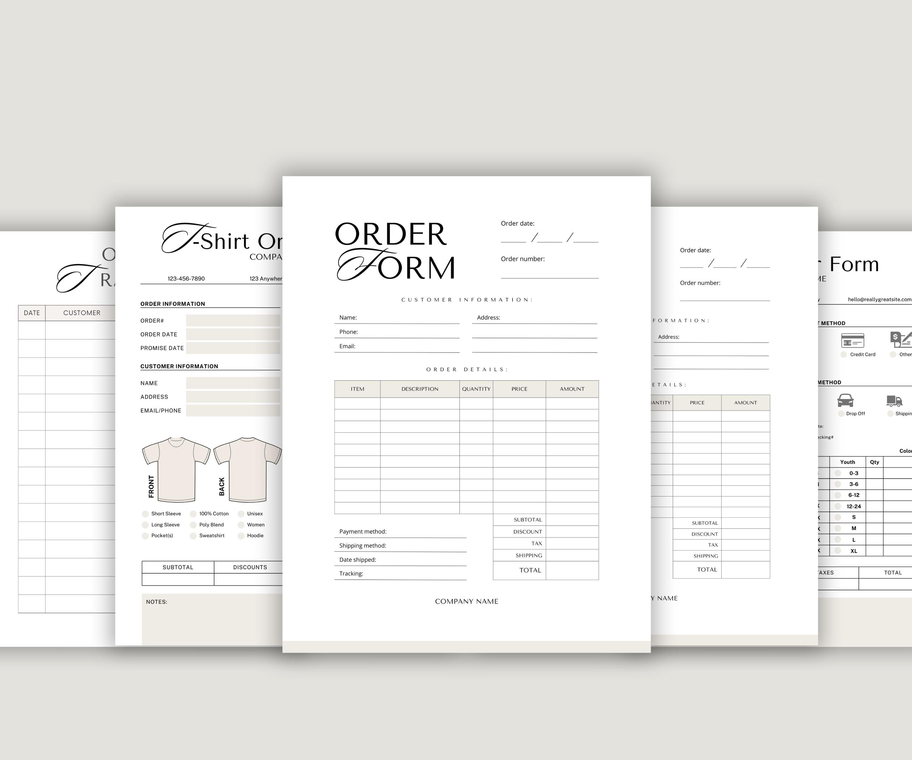 Fillable Order Forms Bundle Template, Printable Small Business Forms ...