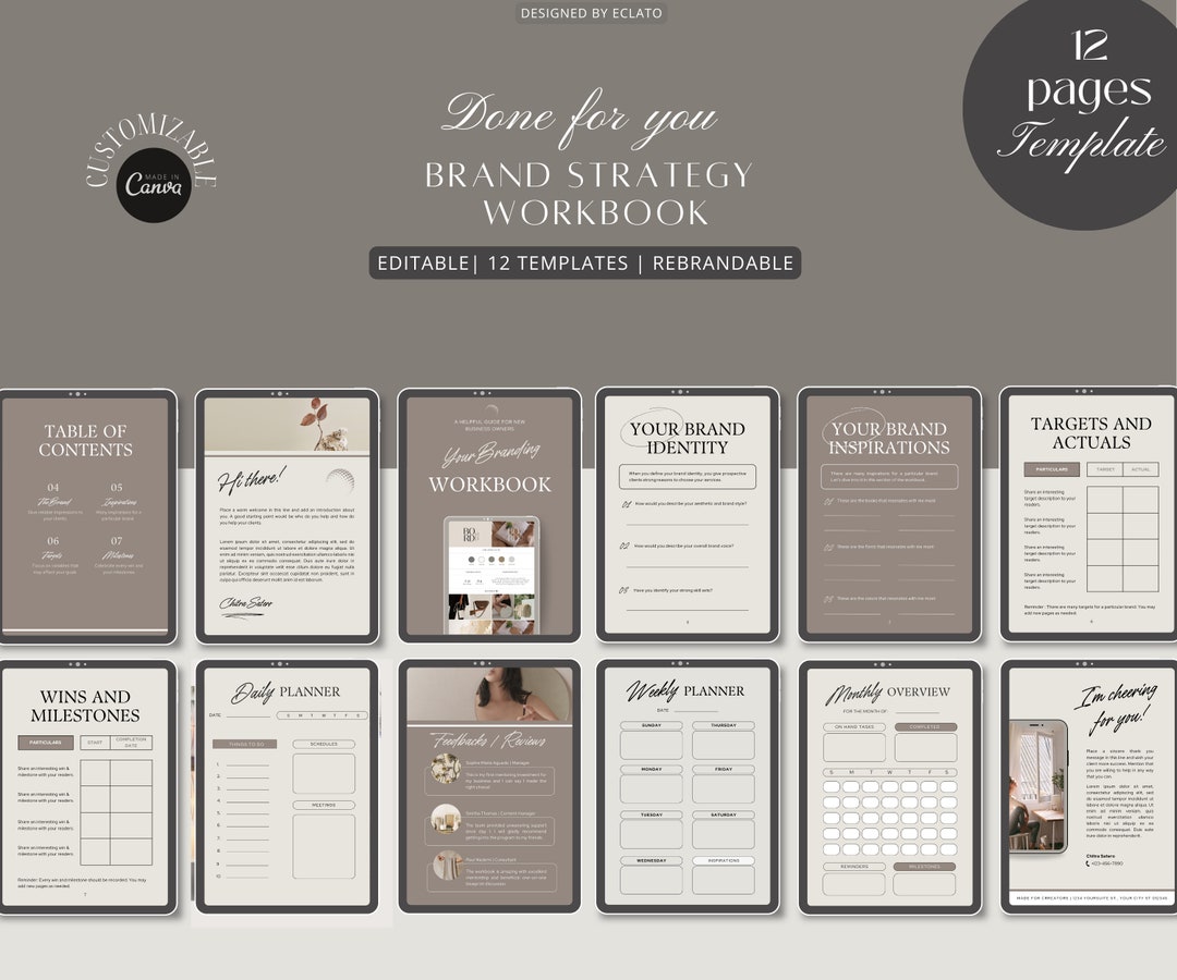 Brand Strategy Workbook, Canva Workbook, Canva Ebook, Branding Guide ...