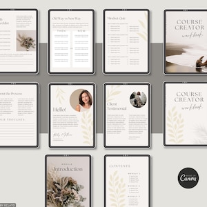 Course Creator Template, Canva Bundle Template, Boho Template, Coaching ...