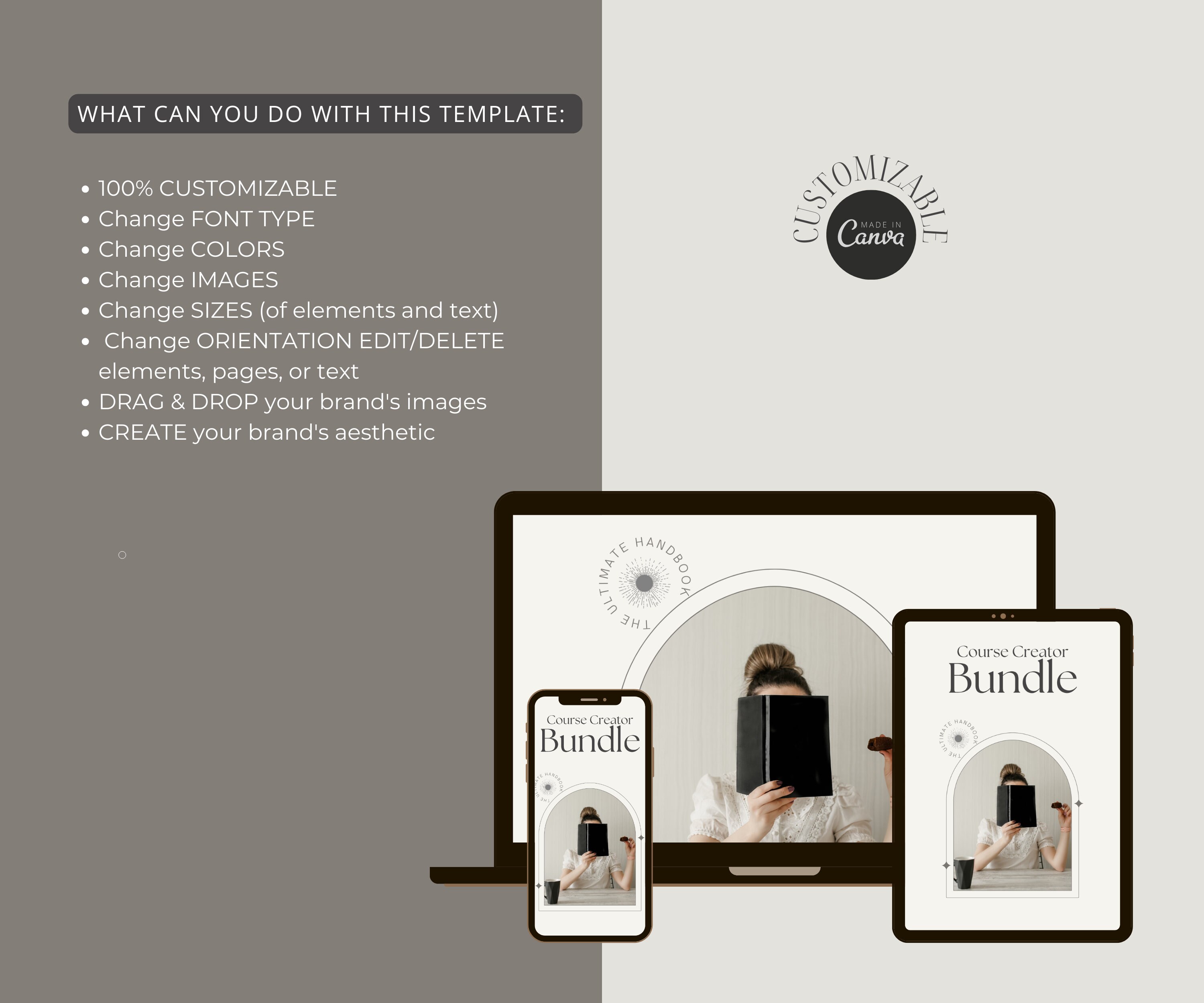 Course Creator Template, Canva Bundle Template, Worksheet Template ...