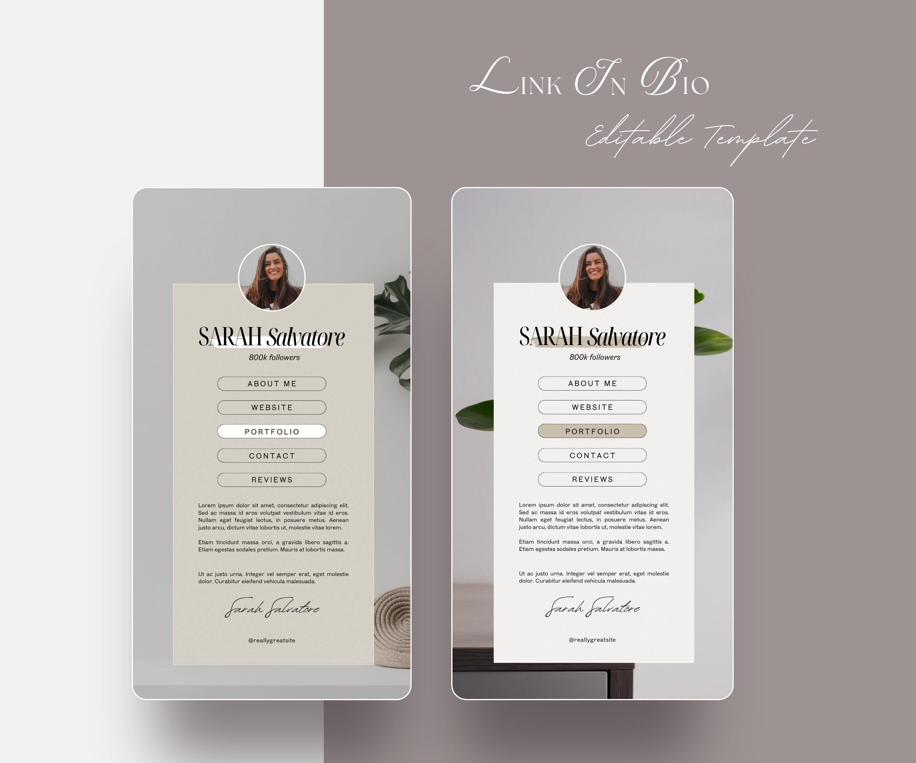 Canva Link in Bio Template: Elegant Website for Instagram (digital ...