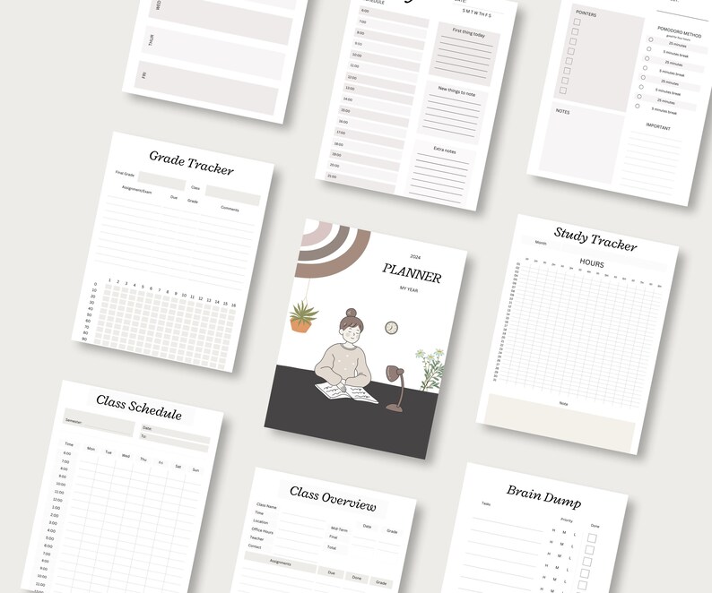 Student Planner Template, Editable Study Planner, Academic Planner ...