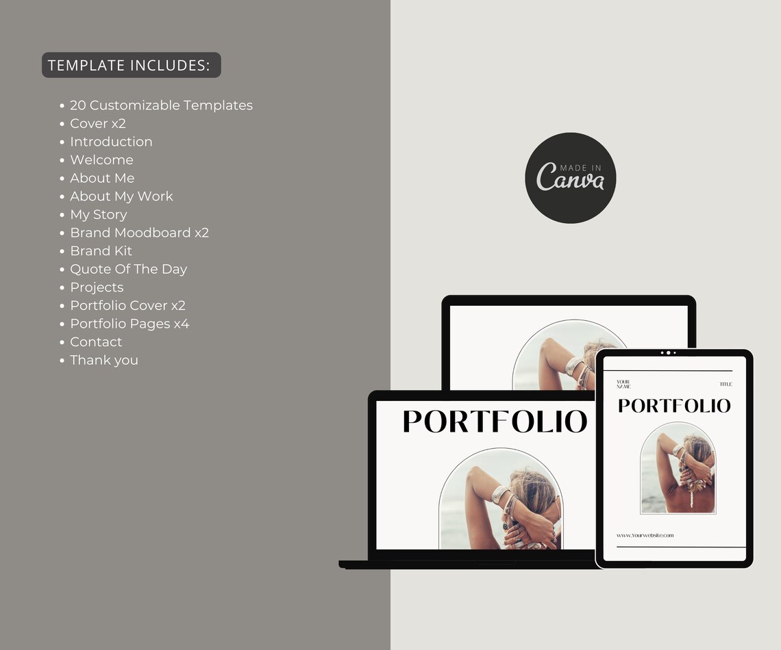 Portfolio Template, Canva Template, Canva Media Kit, Social Media Canva ...